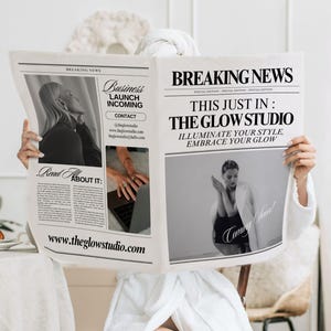 Canva Business Newspaper Template, Editable Large Newspaper ...