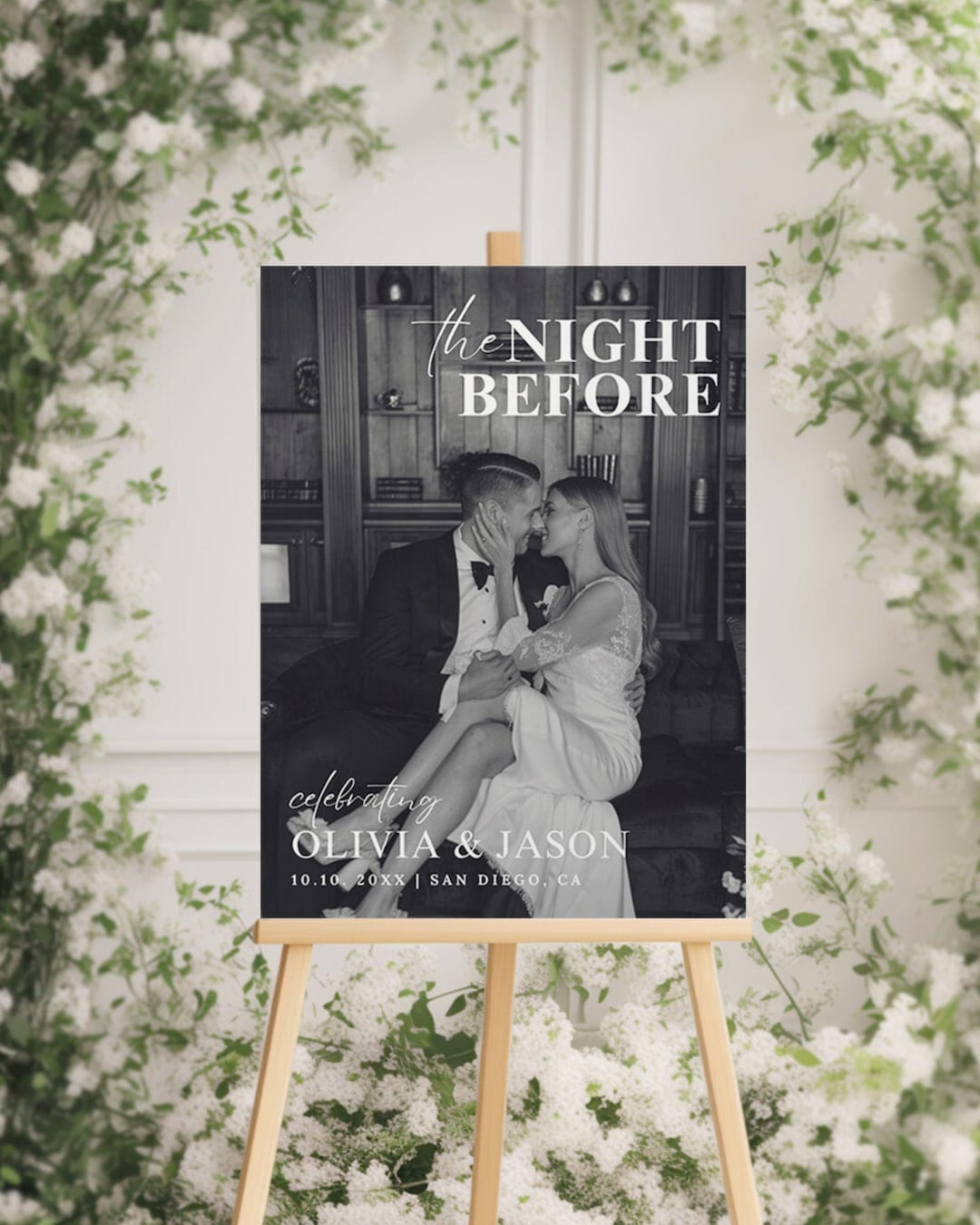 The Night Before Wedding Sign, Rehearsal Dinner Sign With Picture ...