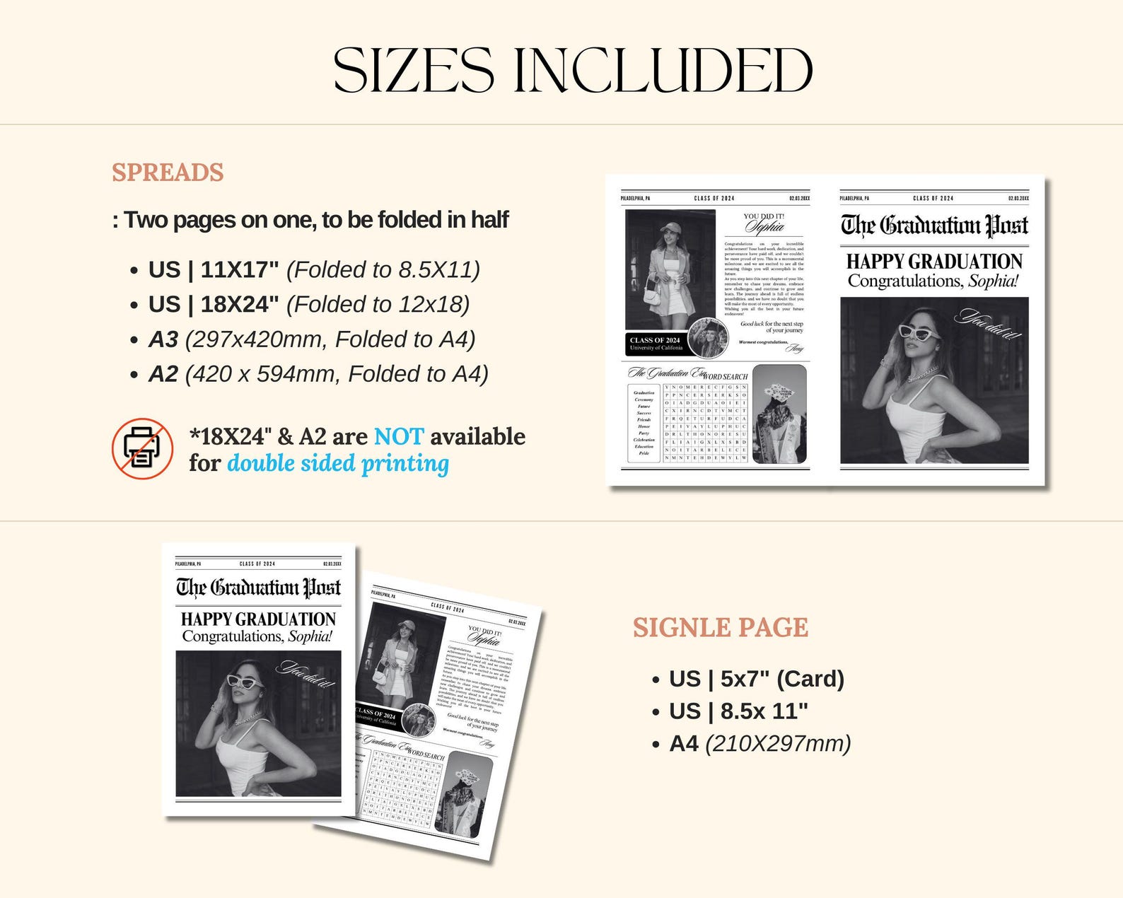 Graduation Newspaper Canva Template, Grad News Paper, Congratulations ...