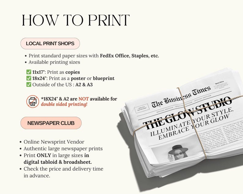 Digital Business Newspaper Announcement, Custom Newspaper Template for ...
