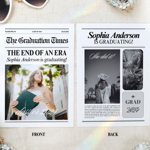 Canva Graduation Newspaper Template, Editable Newspaper Graduate, Large ...
