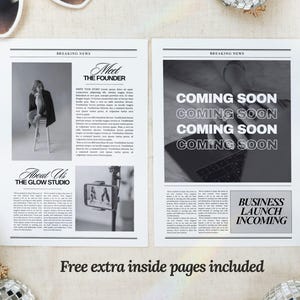 Canva Business Newspaper Template, Editable Large Newspaper ...