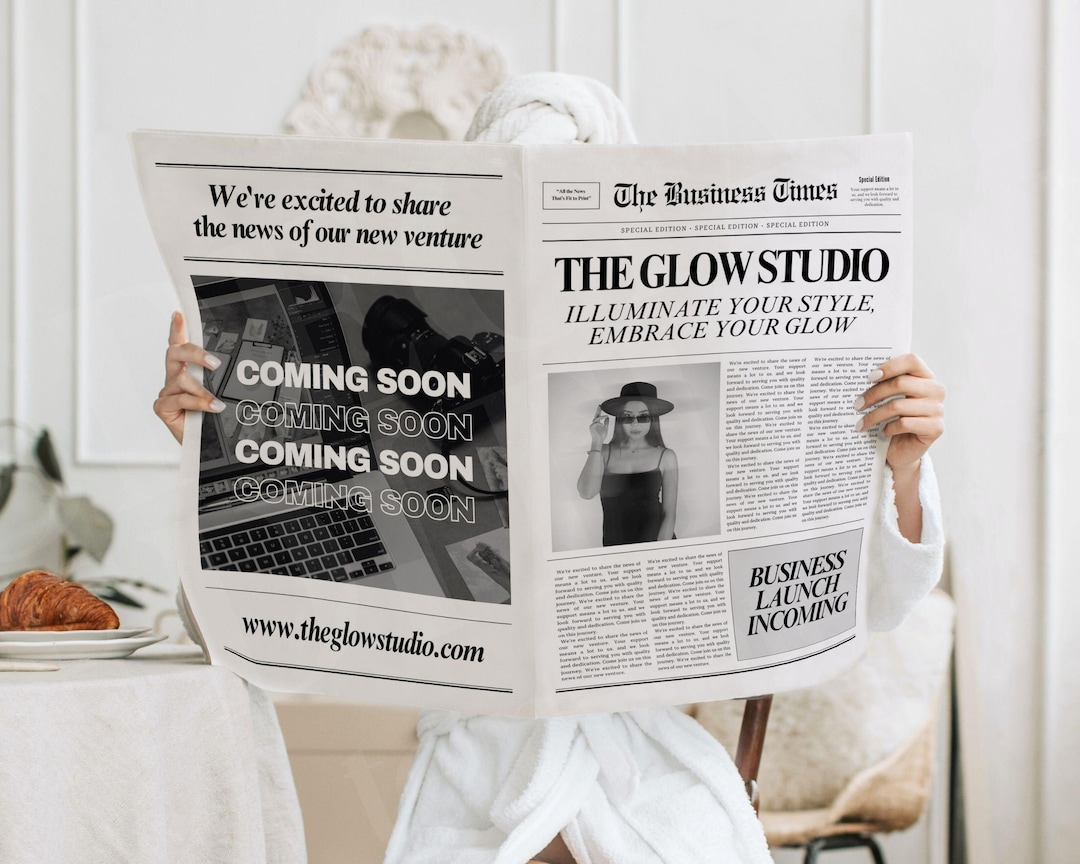 Canva Business Newspaper Template, Editable Large Newspaper ...