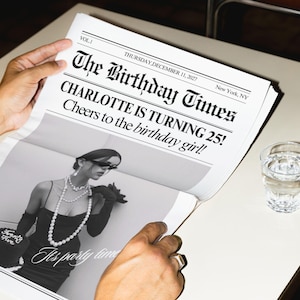 Large Birthday Newspaper Template, Custom Newspaper Prop for Birthday ...