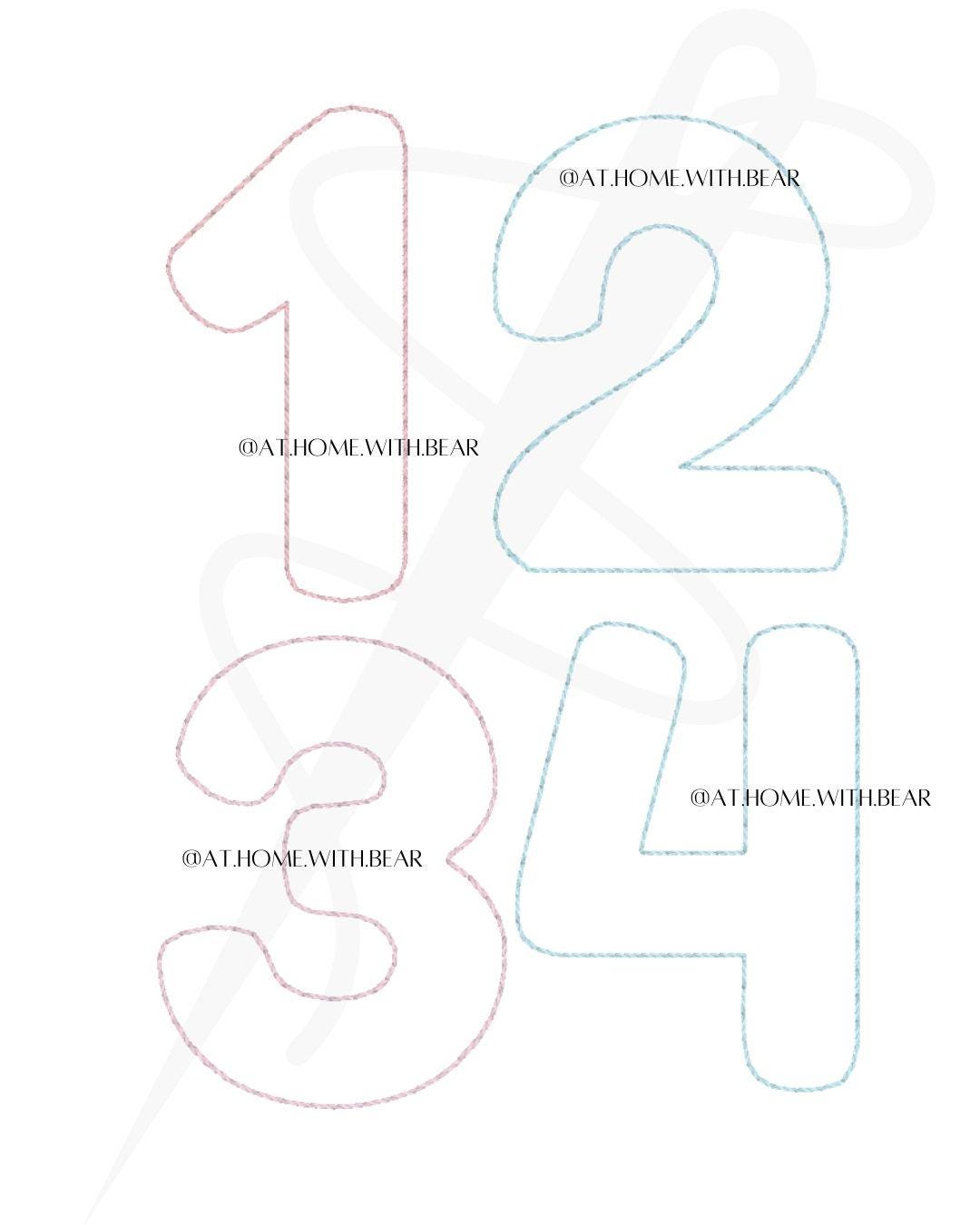 Bean Stitch Numbers 1-4 Embroidery Machine Digital Download - Etsy