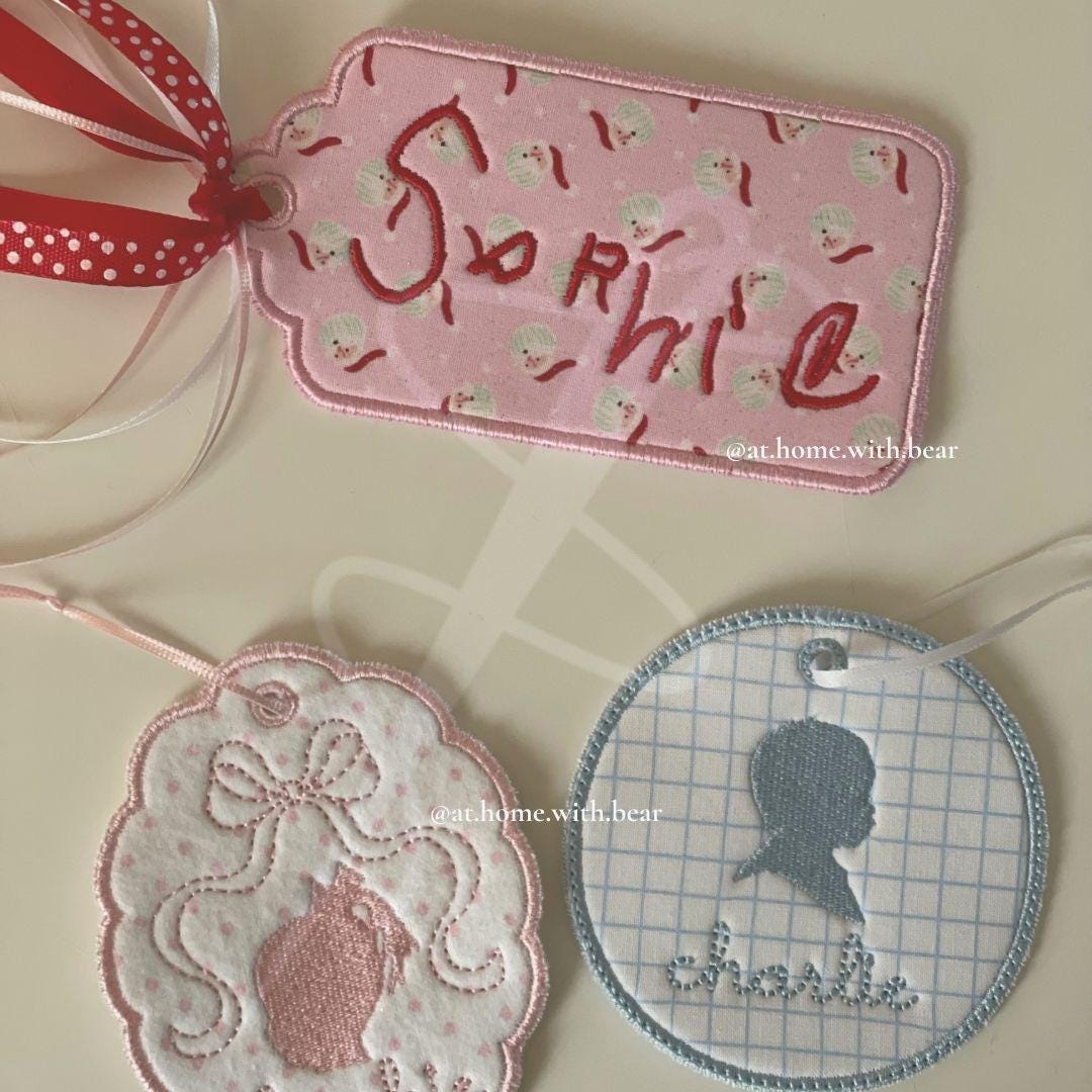 In the Hoop Hang Tag, Gift Tag, Stocking Tag, Ornament, Tag Only - Etsy