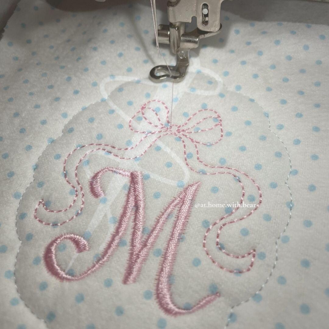 Little Blue Bow, Bean Stitch Ribbon, DIGITAL FILE for Embroidery ...