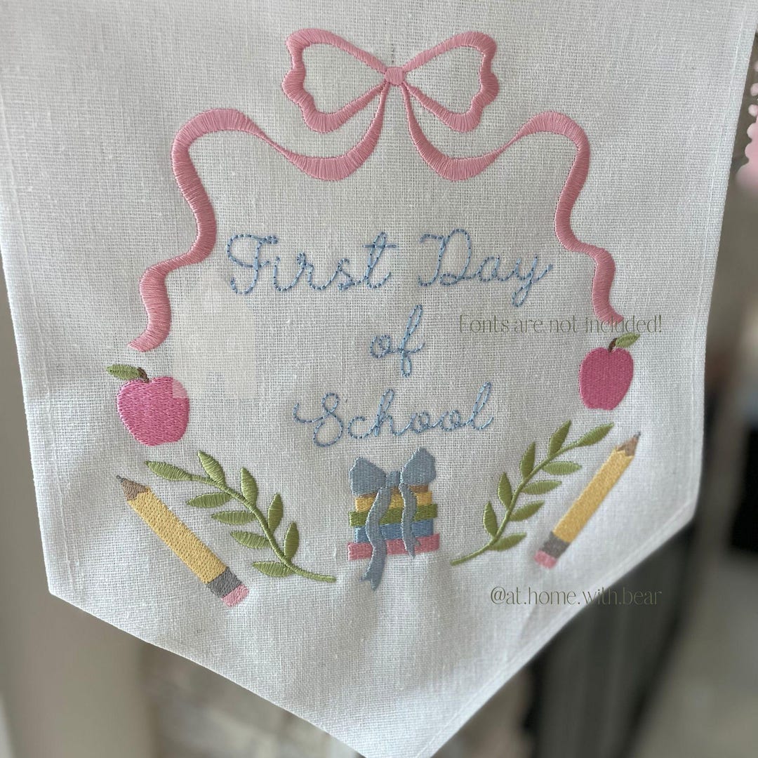 Back to School Banner Crest Embroidery Machine Digital Download - Etsy