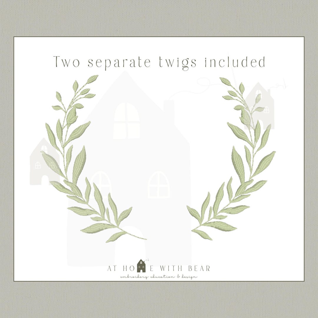 Greenery Twigs, With and Without Stem, Machine Embroidery Digital File ...