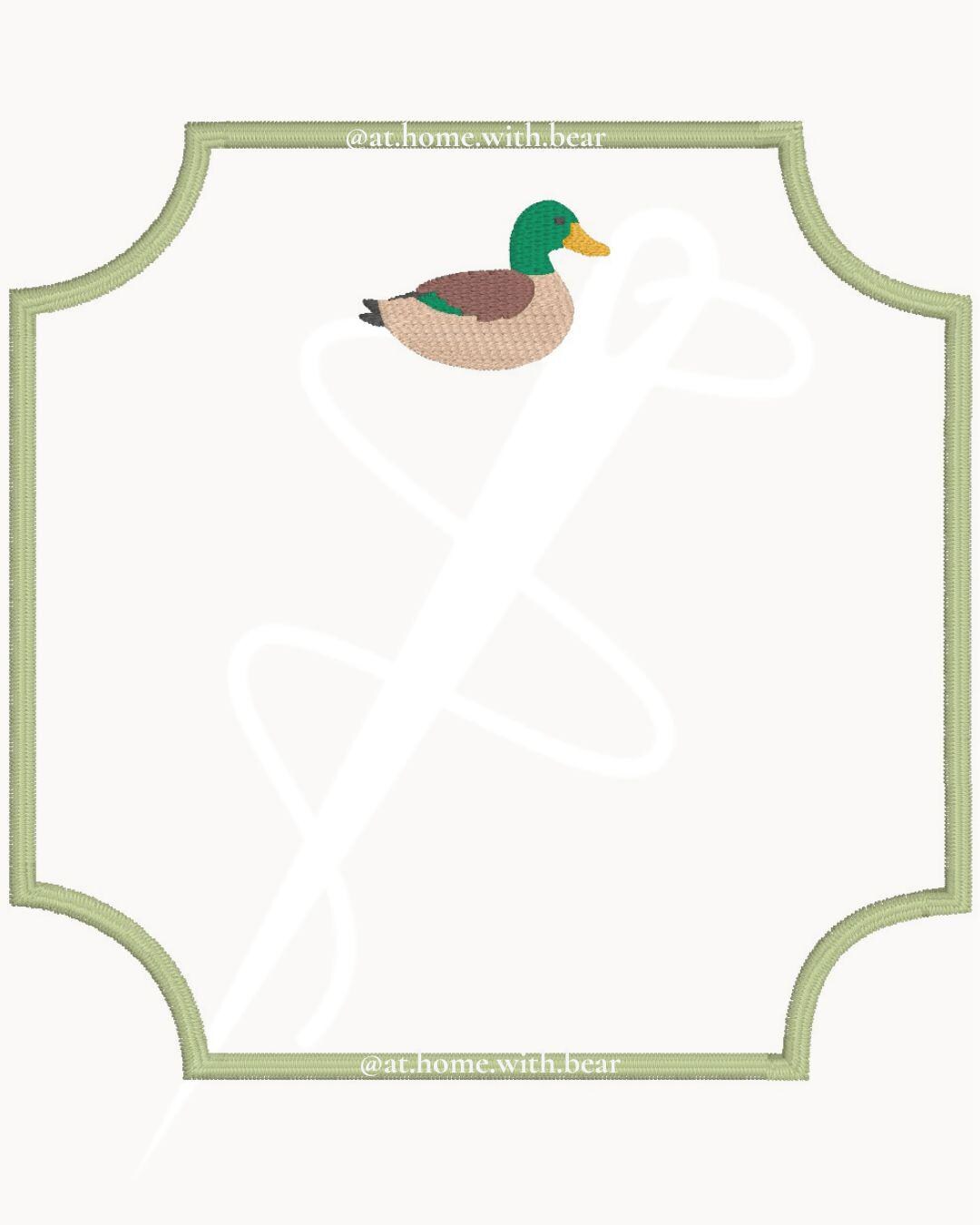 Mallard Duck Infant Milestone Shield Applique, in the Hoop Embroidery ...