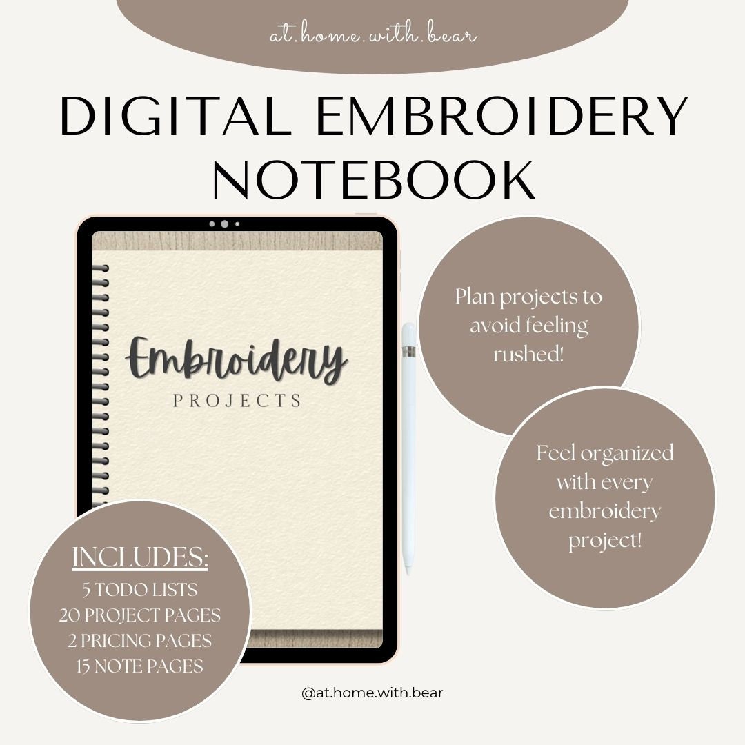 Digital Machine Embroidery Notebook, Digital Download and Printable ...