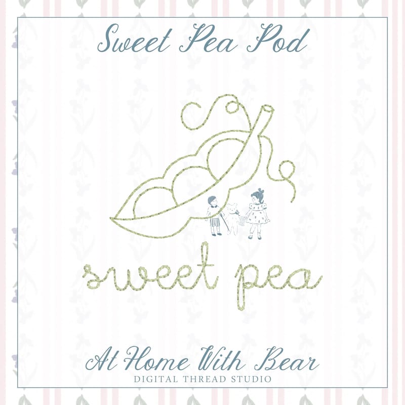 Machine Embroidery Sweet Pea - Etsy