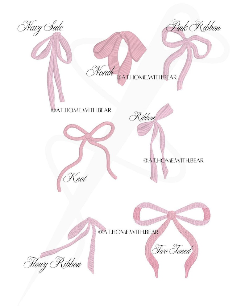 Bow Bundle, 7 Bows Included, Add on Bows for Embroidery Machines ...