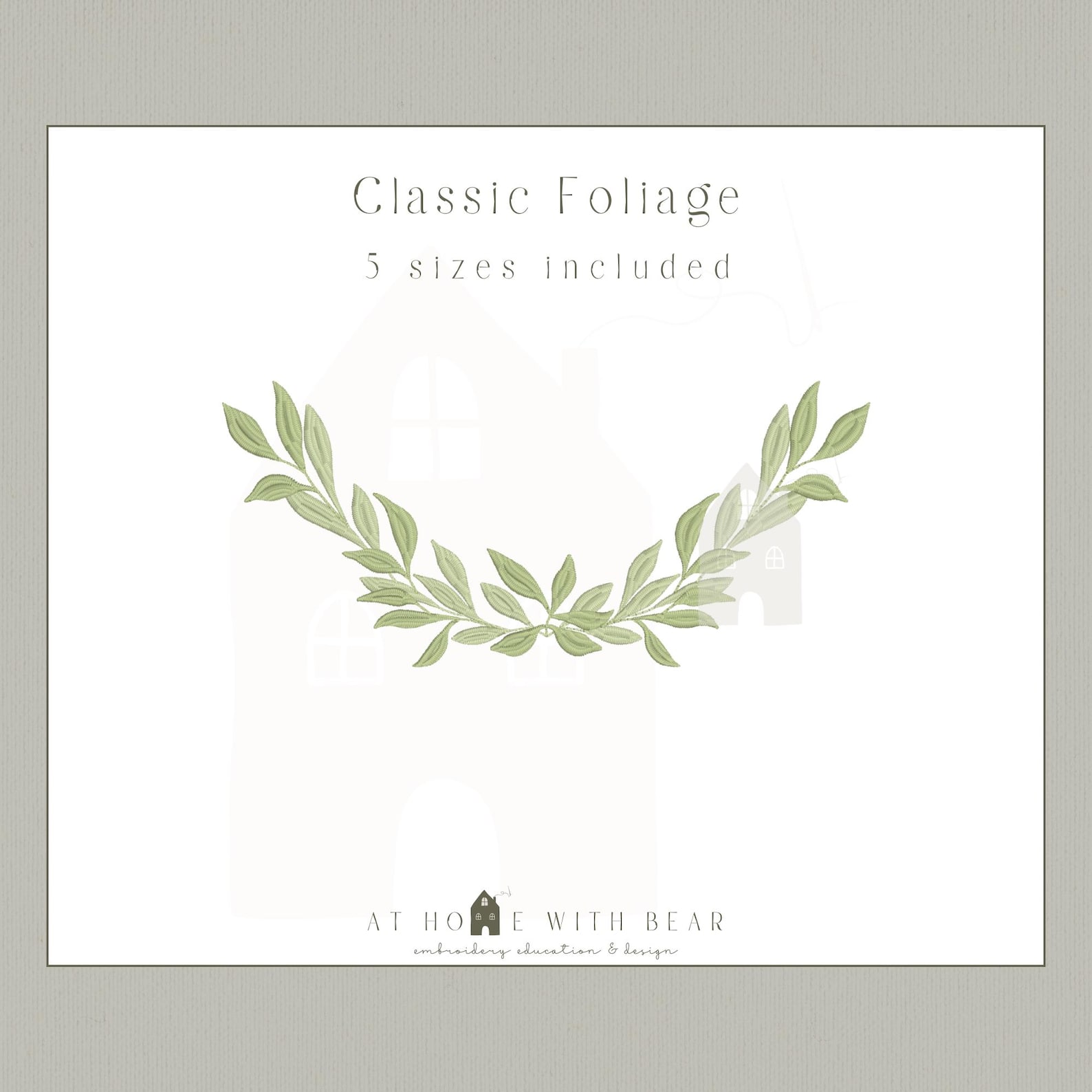 Classic Foliage Frame, 5 Sizes Included, Embroidery Machine Digital ...