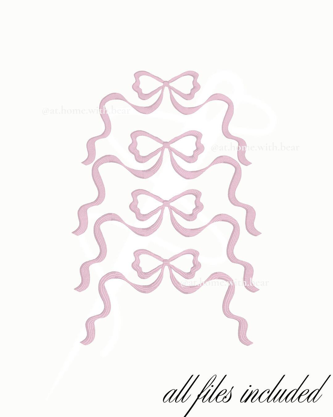 Elegant Bow Crest Topper, 4 Sizes, Embroidery Machine Digital File - Etsy