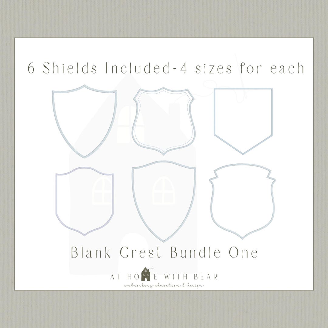 Blank Crest Bundle One, 6 Blank Shields: 4 Sizes for Each, Machine ...