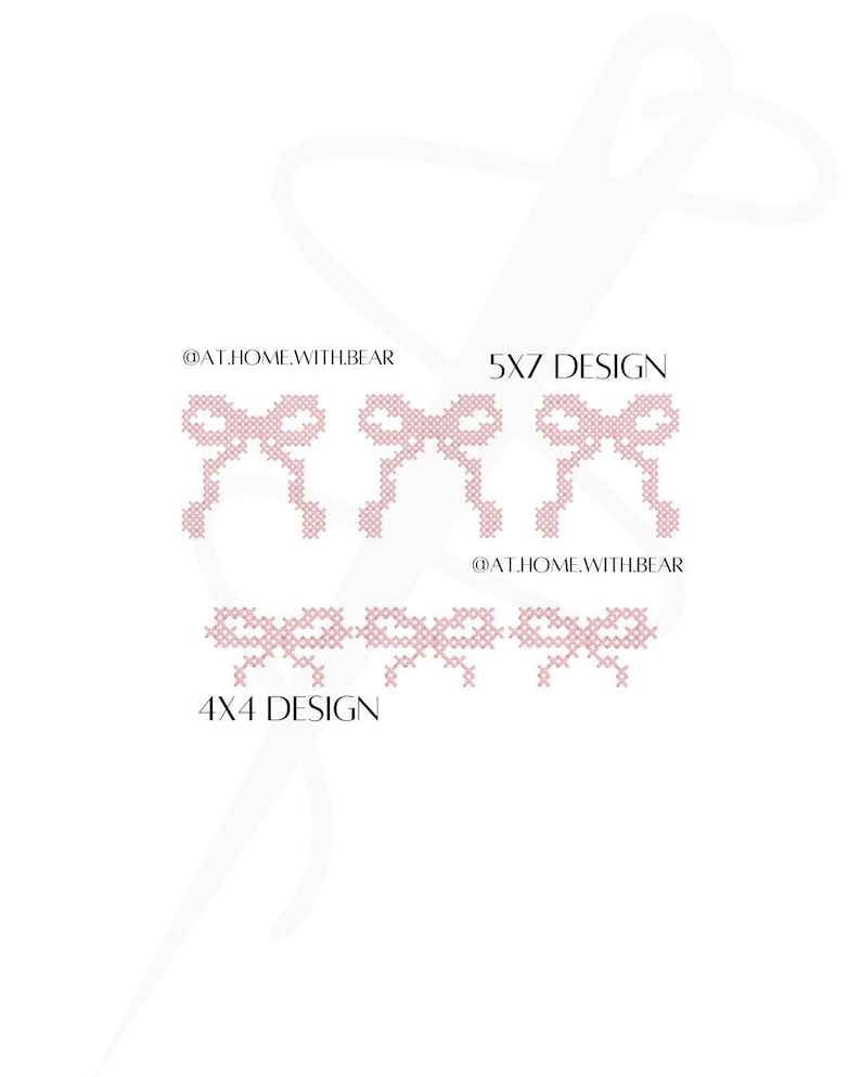 Cross Stitch Bow Trio, DIGITAL FILE, Embroidery Machine Design - Etsy