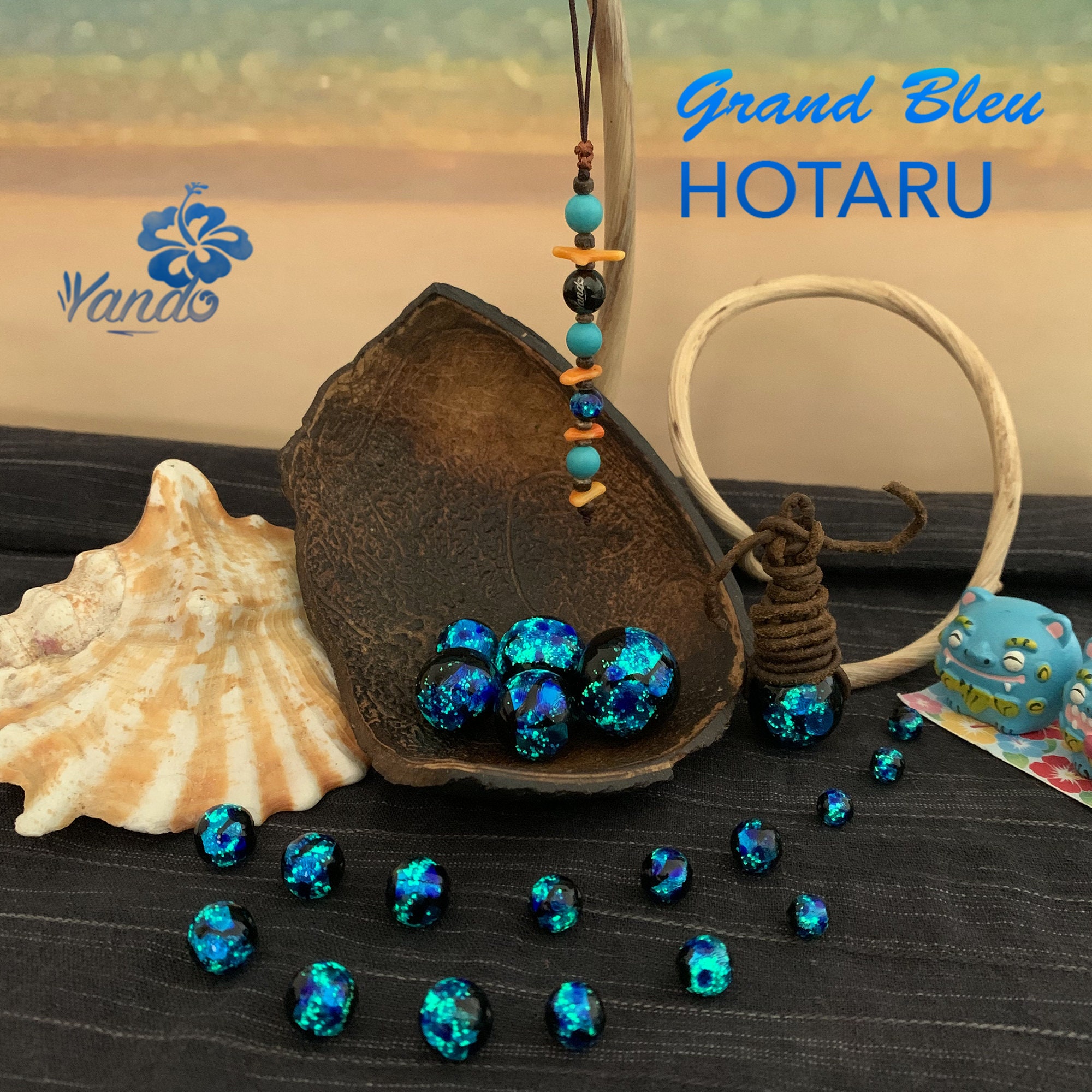 Hotaru, perle luciole, verrerie traditionnelle, bijoux, fantaisie ...