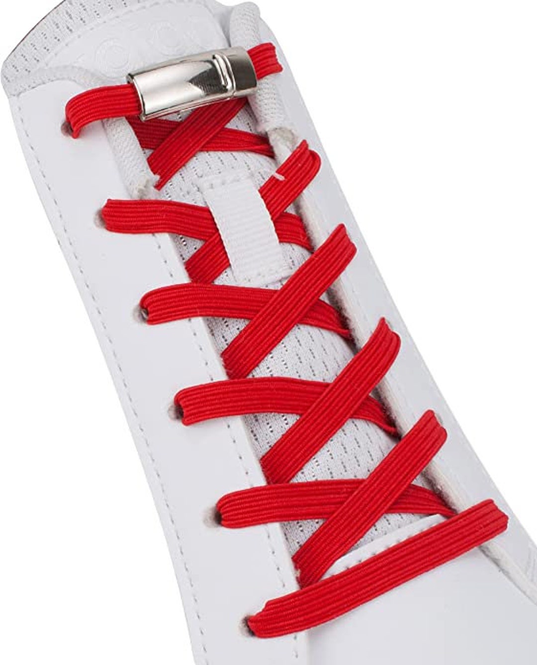 Red Magnetic ELASTIC LACES With Metal Buckle for Adult and Child ...