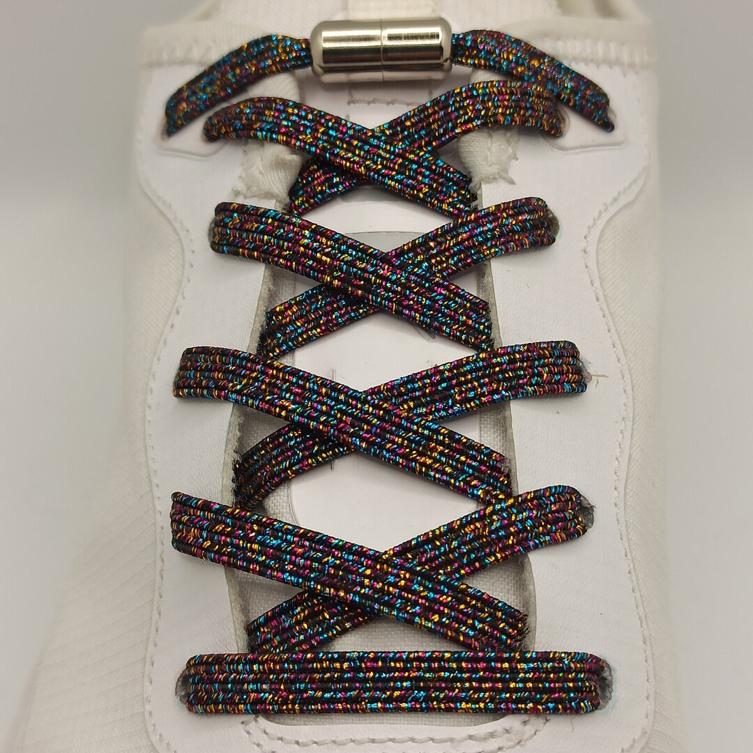 Dark Multicolor ELASTIC LACES, for Adult and Children's Shoes and ...