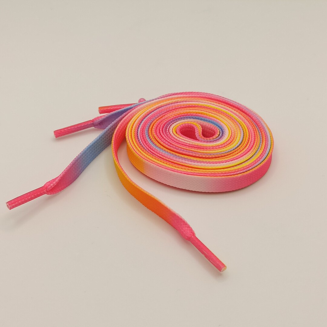 LACES in Pink Gradient Color, Flat Tie & Dye Laces, Adult Child Baby ...