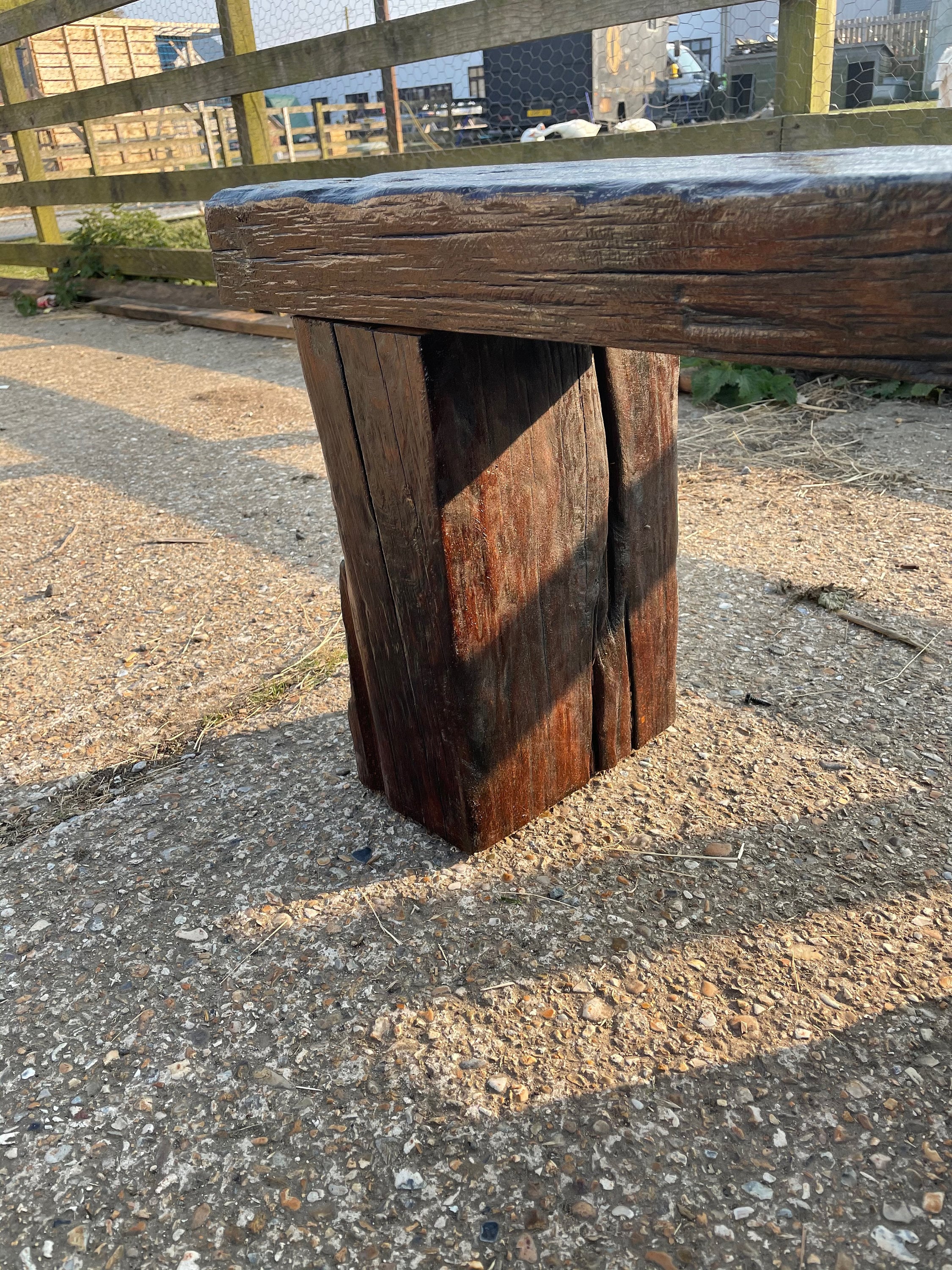 Rustic Garden Bench Made From Old Railway Sleeper - Etsy UK