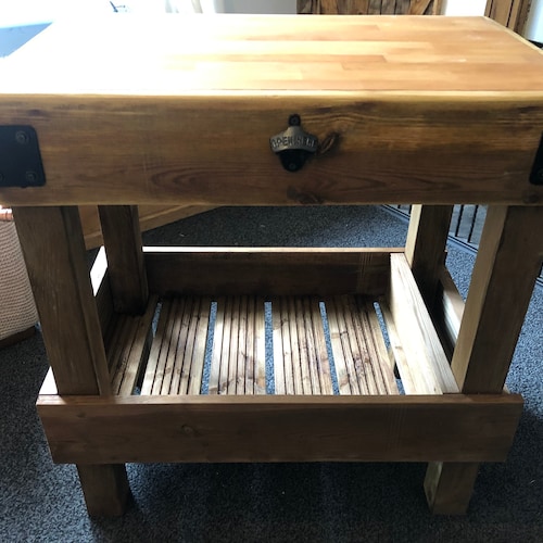 Oak Kitchen Island Butchers Block Rustic Style Made From - Etsy UK