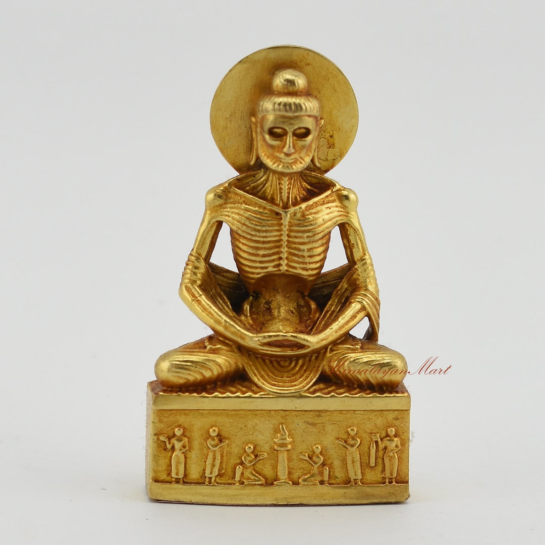 Gold Plated Fasting Buddha Statue - Tibetan Buddhist Rupa - Etsy