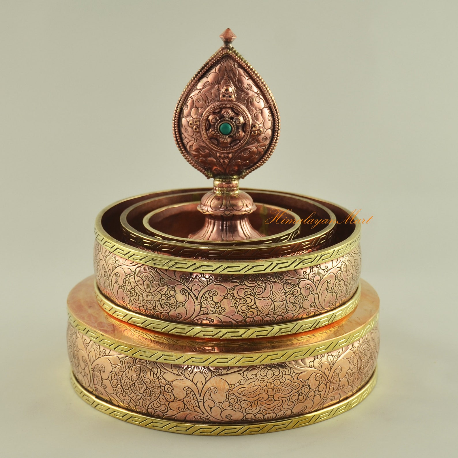 Handmade Copper Offering Mandala Set, Tibetan Buddhist Altar Shrine ...