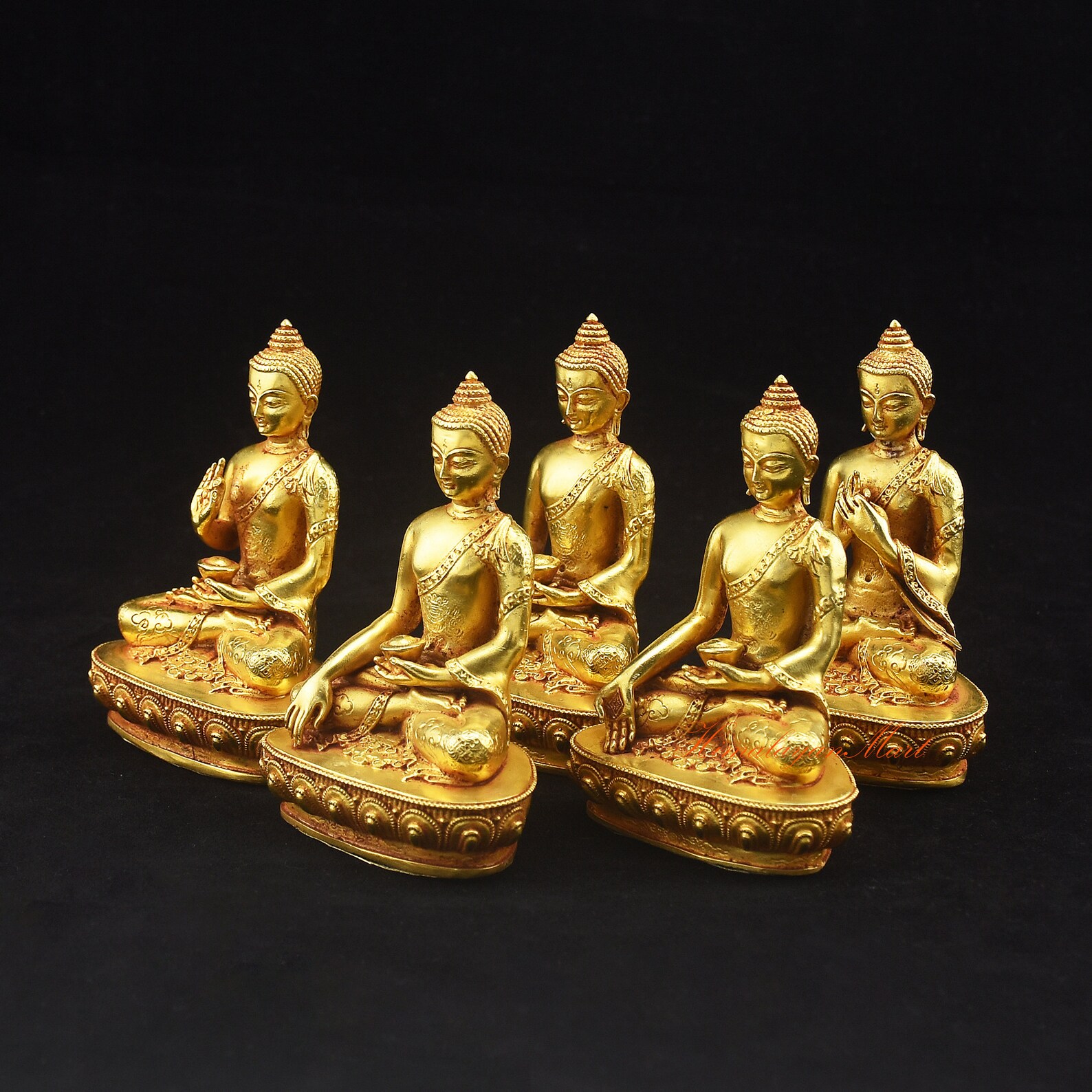 Fine Quality Gold Plated Pancha Buddha / Five Dhyani Buddha | Etsy