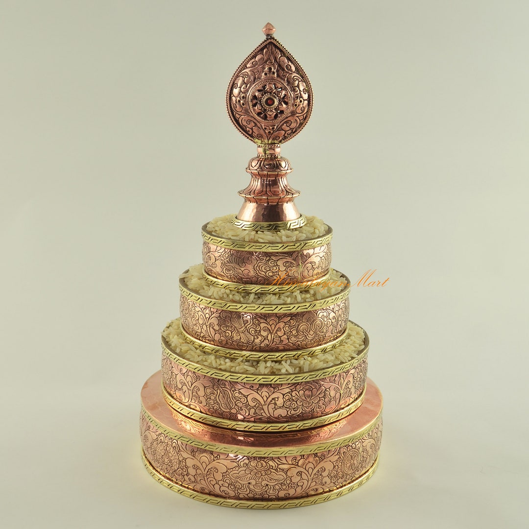 Handmade Copper Tibetan Mandala Set: Buddhist Shrine Altar Decor - Etsy