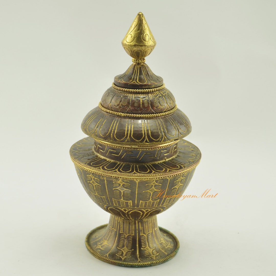 Hand Made Buddhist Tibetan Ritual Copper Nesi / Dhupur – Rice Pot for ...