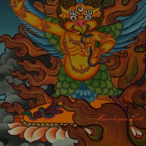 Hand Painted Fine Quality Garuda King of Birds Cotton Canvas Thangka ...