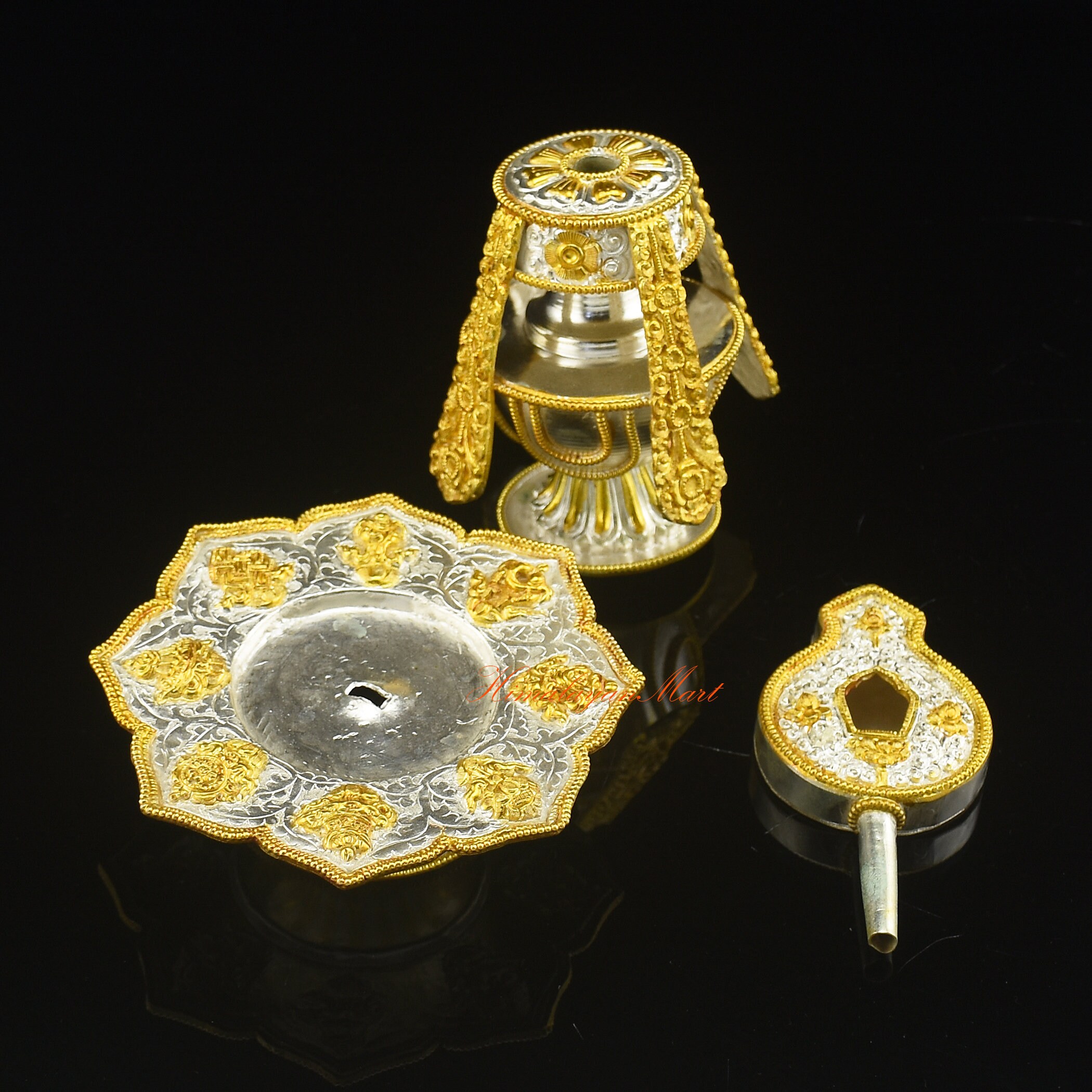 Gold & Silver Plated Copper Tsebum: Tibetan Long Life Vase, Nepal - Etsy