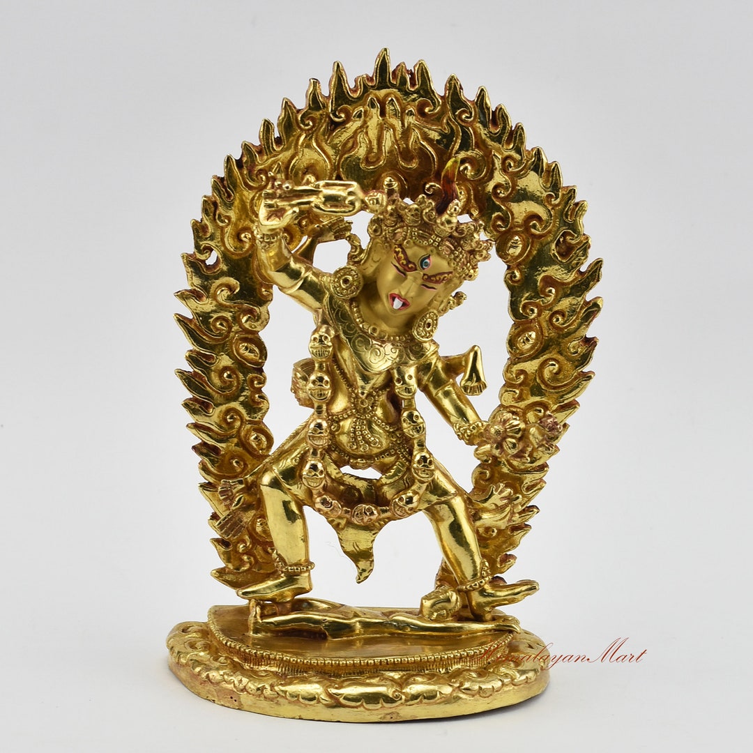 Gold Inlaid Ekajati Dakini Statue: Hand Carved Tibetan Buddhist Art - Etsy