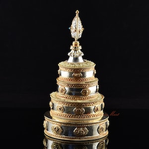 Fine Quality Gold & Silver Plated Buddhist Tibetan Copper Offering ...