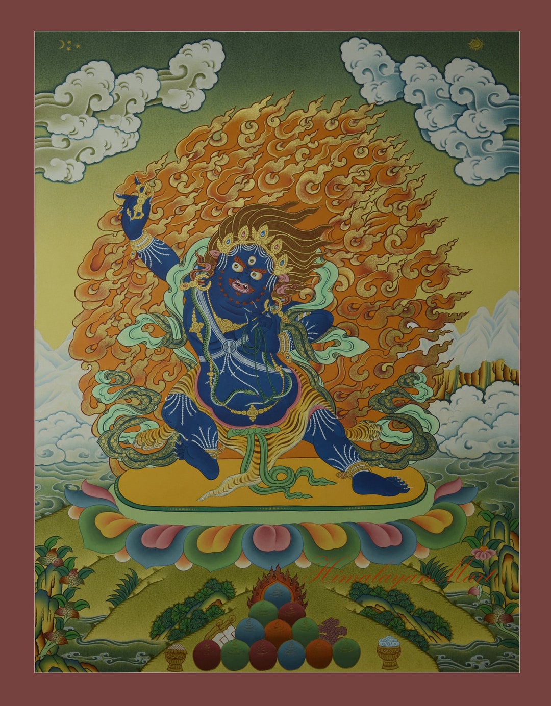 Vajrapani Thangka Painting: Hand-painted Cotton Canvas With 24K Gold - Etsy