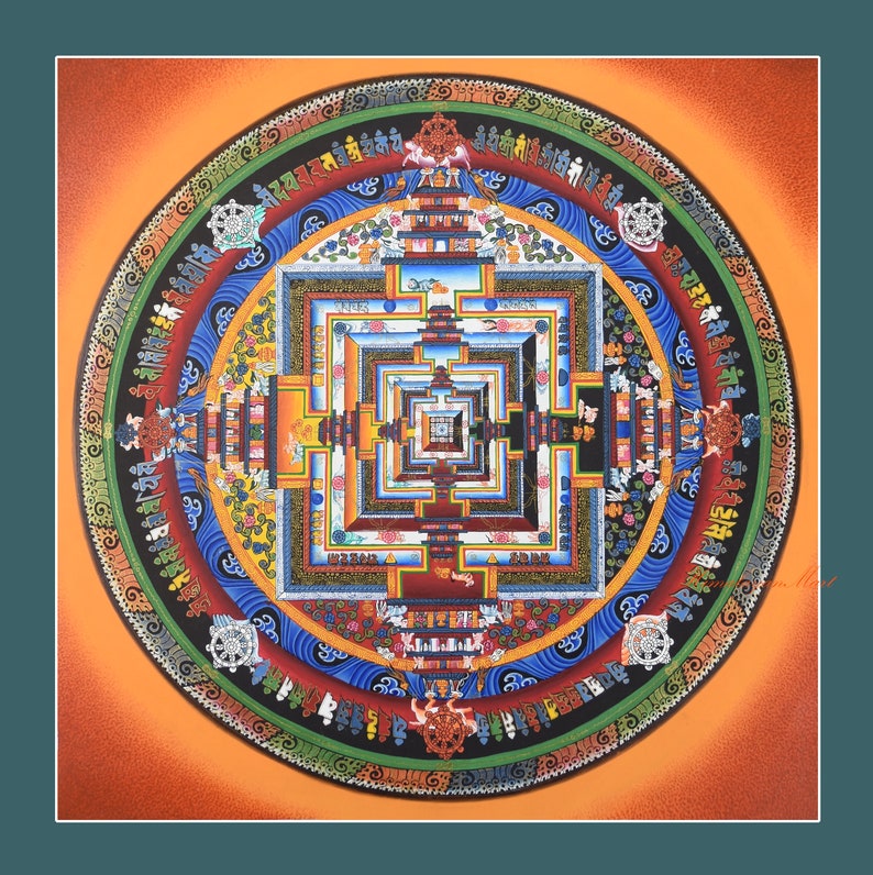 Original Hand Painted Gold Detailed Kalachakra Mandala Wheel - Etsy