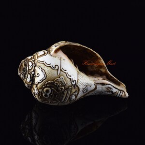 Citipati Carved Shankha - Conch Shell Tibetan Buddhist Religious ...