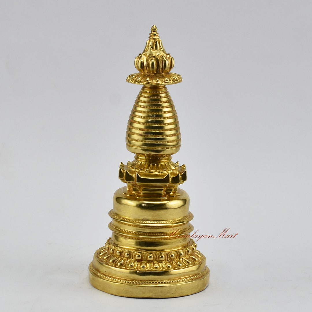 Hand Carved Kadam Style Stupa: 24K Gold Gilded Buddhist Altar - Etsy