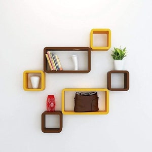 MDF Wooden Shelves Wood Wall Mounted Intersecting Wall Shelves - Etsy