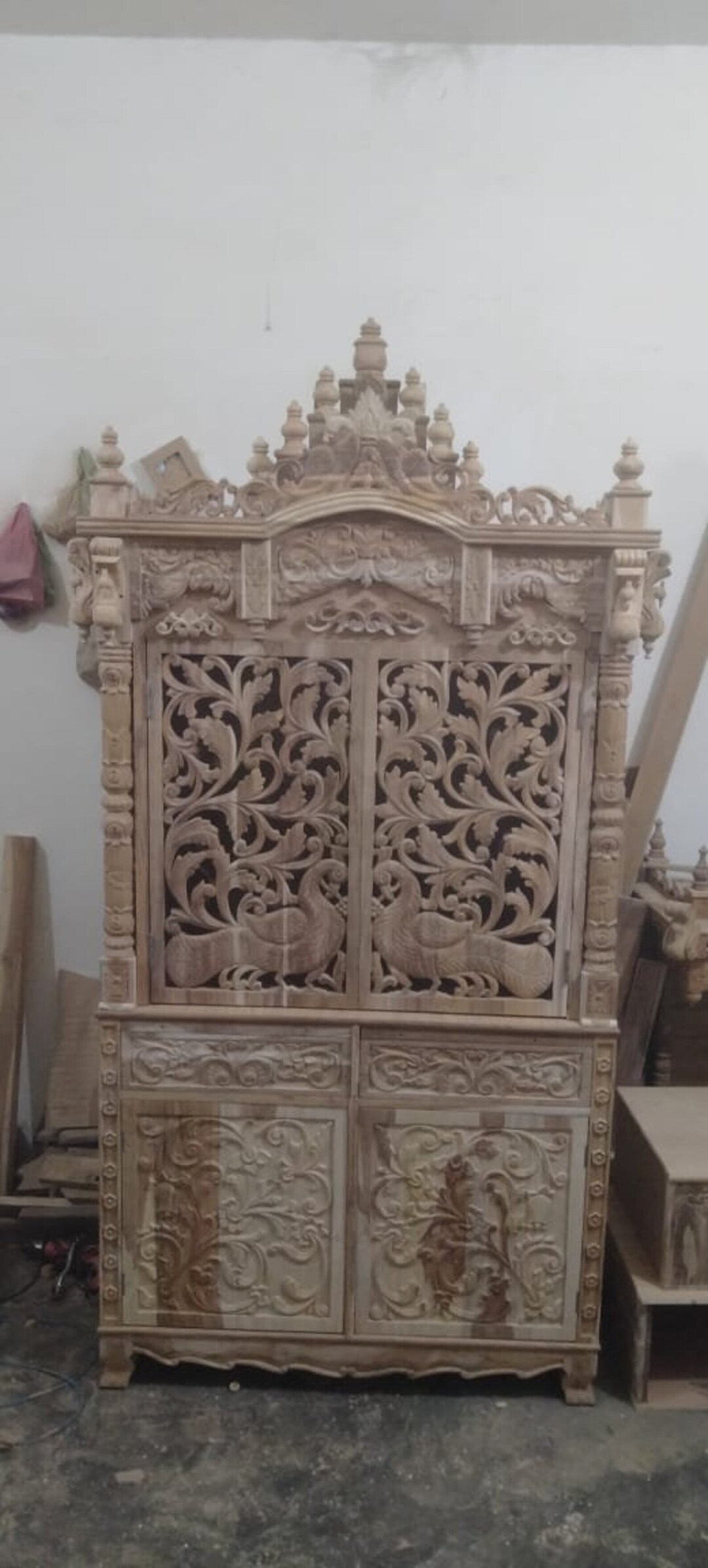 Wooden Temple 88 Large Solid Teakwood Hand Carved Traditional Heavy ...