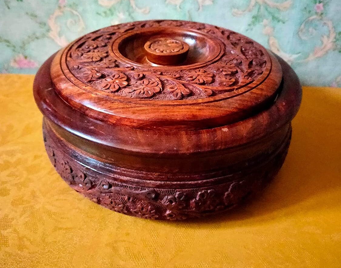 Wooden Chapati Box for Keeping Roti Chapati Box for Keeping Chapaati ...
