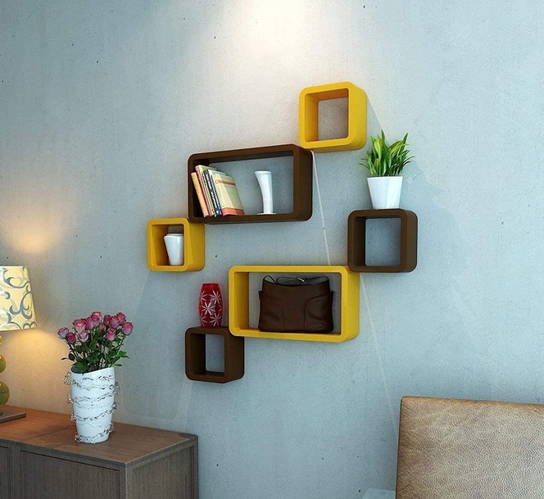 MDF Wooden Shelves Wood Wall Mounted Intersecting Wall Shelves for ...