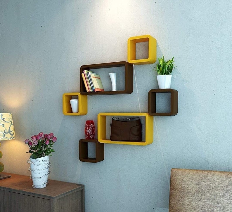 MDF Wooden Shelves Wood Wall Mounted Intersecting Wall Shelves - Etsy