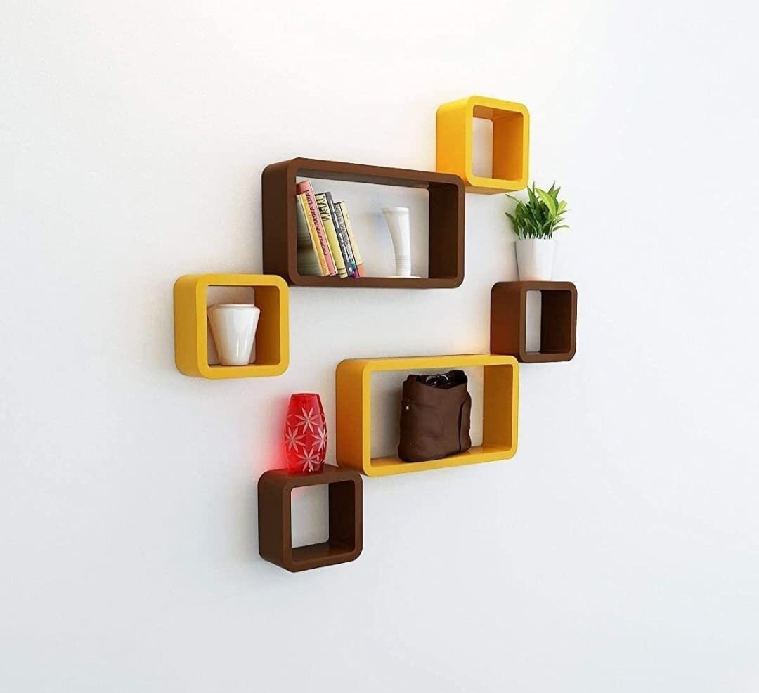 MDF Wooden Shelves Wood Wall Mounted Intersecting Wall Shelves for ...