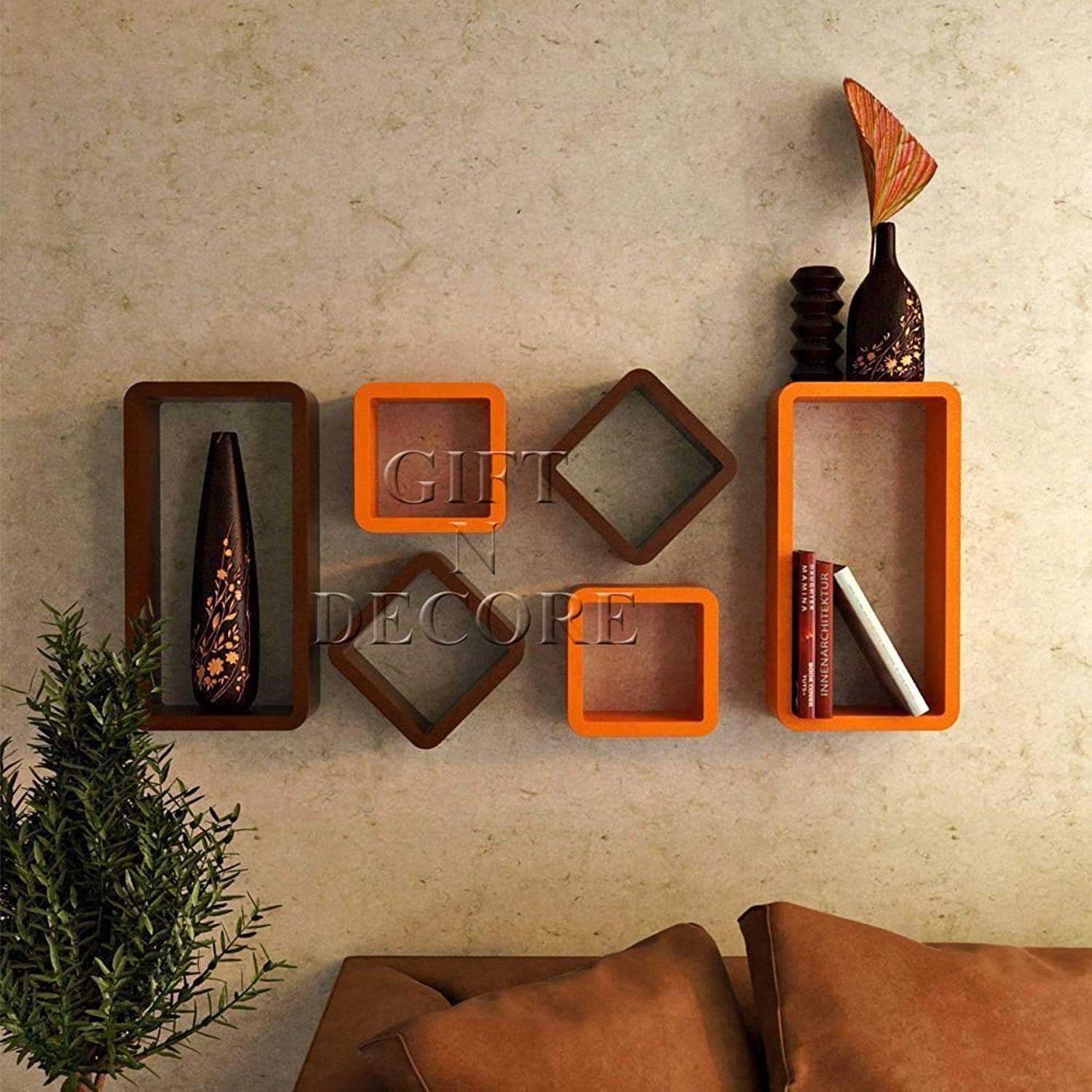 New Sam Handmade Gift Decore MDF Wall Decoration Shelf Cube & Rectangle ...