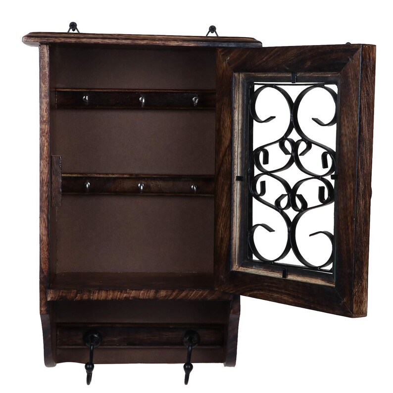 Wooden Key Box Solid Wooden Key Box/wooden Key Cabinet, Wall Hanging ...