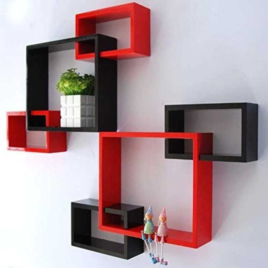 Best MDF WOOD Set of 6 Decoration Shelf Rack Intersecting Wall Shelves ...