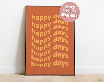 Happy Days Print Rainbow Colours Childrens Room Decor - Etsy